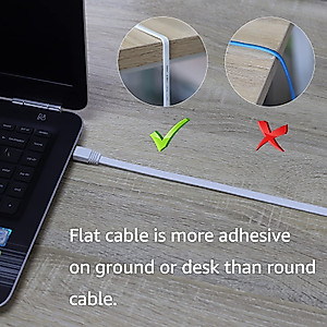 Cat 8 Ethernet Cable 100 Ft Cat8 Internet Cable Flat Gigabit High Speed Shielded RJ45 LAN Cable White