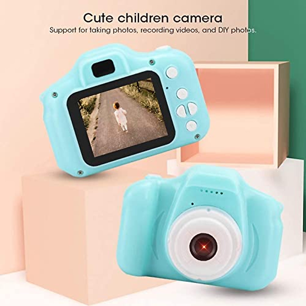Kid Digital Video Camera,Mini Cute Children Cameras,Portable Kid Camera Toy with 2.0inTFT Color Eye-Friendly and Clear Screen,Smart Camera for Boys Girls' Birthday Gifts (Green)