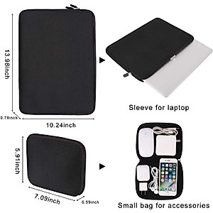 iCasso Case Compatible with MacBook Air 13 inch Case 2020 2019 2018 A2337 M1/A2179/A1932 Touch ID, Hard Shell Case, Sleeve, Screen Protector, Keyboard Cover for MacBook Air 13'' with Small Bag - Black