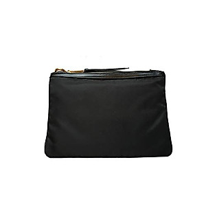 Prada Bandoliera Tessuto Nylon Soft Calf Trim Black Crossbody Bag 1BH046