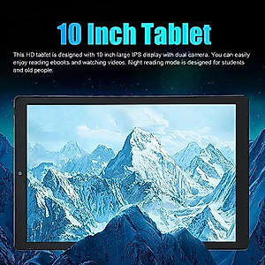 Haofy 10 Inch Tablet, Blue Dual Camera Tablet Pc for on The Go (US Plug)
