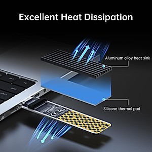 ANYOYO M.2 to USB Adapter, NVME to USB Adapter M.2 to USB 3.1 Adapter 10 Gbps Converter Reader Compatible with M.2 NVMe/SATA(NGFF) SSD Based M Key and B+M Key Support 2242 2260 2280 Size SSD