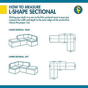 Duck Covers Classic Accessories Ultimate Waterproof Patio Right-Facing Sectional Lounge Set Cover, 104 Inch