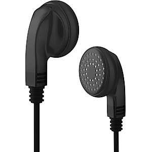 Maeline Bulk Earphones with 3.5 mm Headphone Plug - 100 Pack Wholesale Bundle - Black