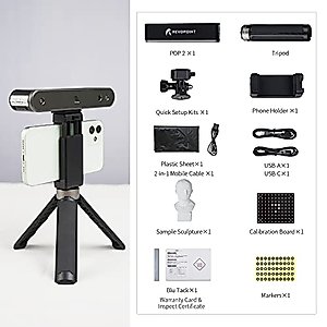 Revopoint 3D Scanner 0.05mm Precision 10 FPS Scan Speed Portable 3D Scanner for 3D Printing - POP2 Standard