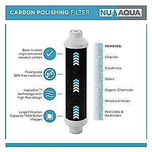 NU Aqua Platinum Series Reverse Osmosis Filtration System Replacement Filters Universal RO System Cartridges (1, Carbon Post Filter)