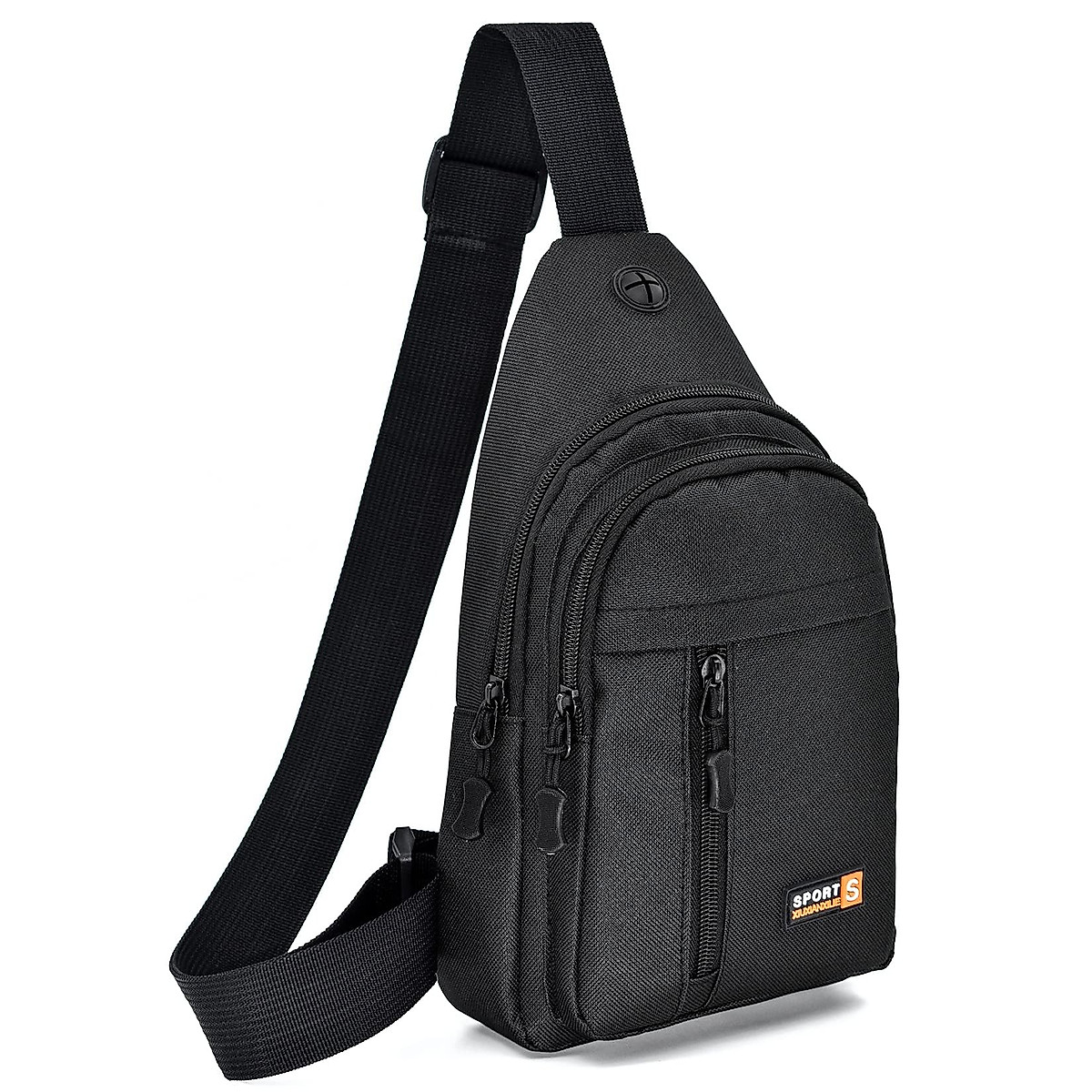 Gurislife Sling Bag For Men Women, Small 6L Mini Crossbody Bags Black Fanny Pack, Lightweight One Strap Shoulder Backpacks For Men, Sling Chest Bag Casual Daypack For Work Travel Camera Hiking, Black