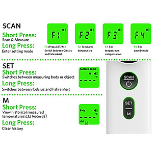 BESTEK Forehead Thermometer, Thermometer No Touch for Adults and Kids, Large LCD Screen Digital Infrared Thermometer for Home with Fever Alarm, Non Contact with 3-Color Indicator for Home