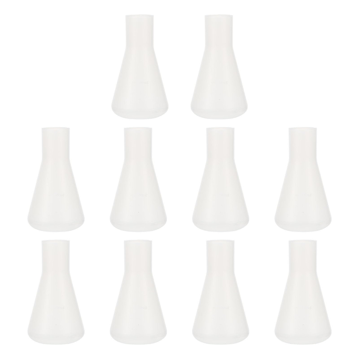 Beakers 10pcs Science Scientific Scale Erlenmeyer Flasks Laboratory Practical Plastic Lab Experiment Mouth for Jar Narrow Flask Supplies Conical Labs Experimental Glass