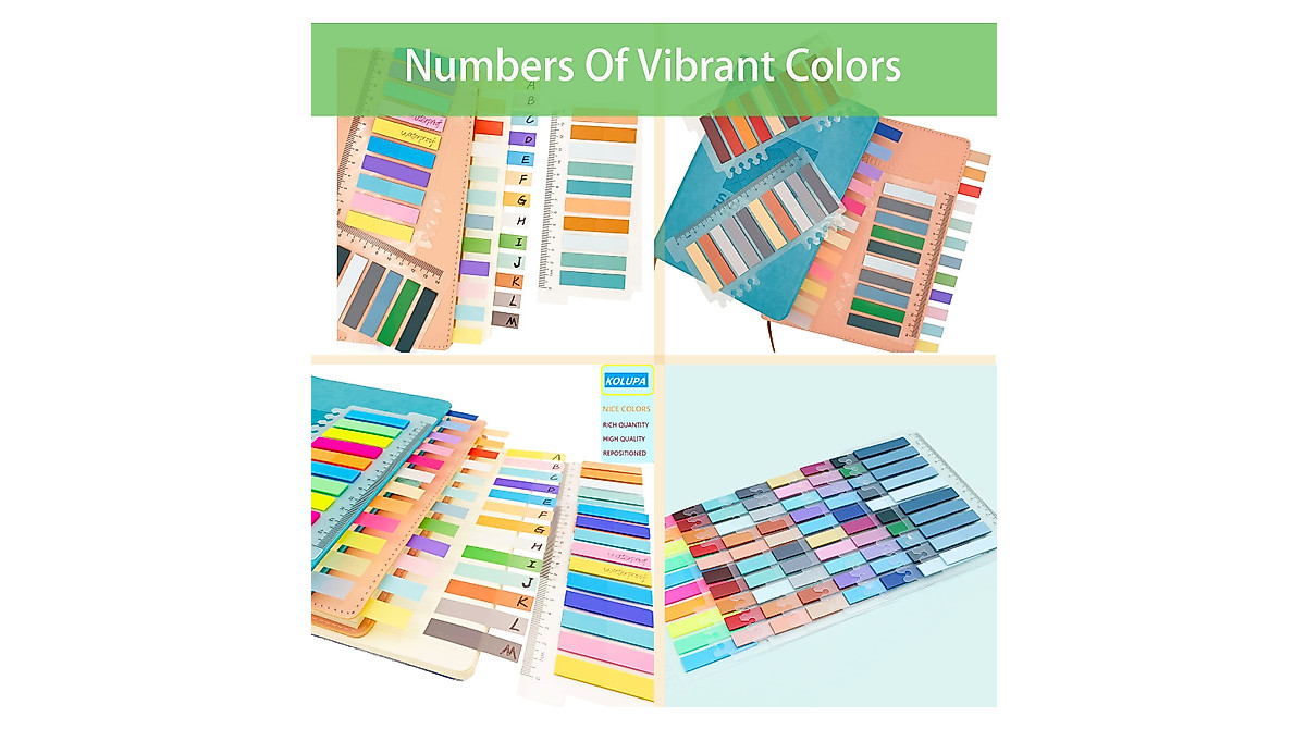 1750 Pcs Sticky Tabs Set for Organizing & Highlighting