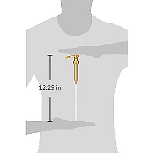 6-Pack Gold Torani Syrup Pump for Coffee Syrup Bottle by Little Squirt, Fits Torani & Skinny Syrup 750ml, Monin Liter Bottles, Coffee Syrup Pump Dispenser & Coffee Bar Accessories