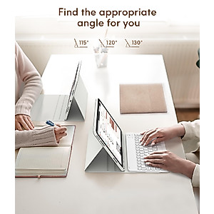 CHESONA Keyboard Case for iPad 10th Generation 10.9-inch 2022, Detachable Bluetooth Keyboard, Stand Folio Keyboard Cover with Pencil Holder, Rechargeable Keyboard for iPad 10th Gen 2022 (White)