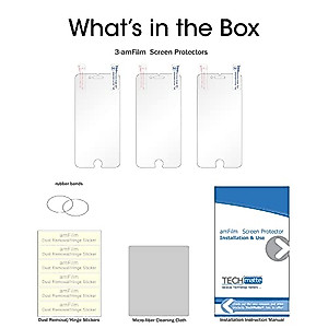amFilm Screen Protector for Apple iPhone 7, 6S and 6 HD Clear, Flex Film, Case Friendly, PET Film, 3 Pack