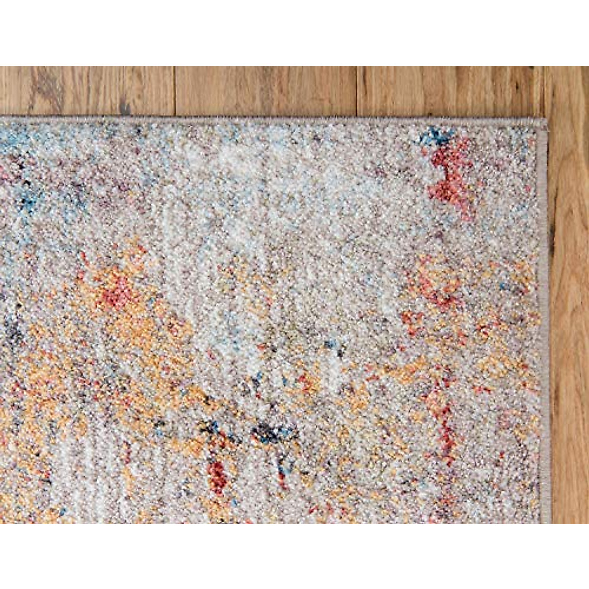 Unique Loom Rainbow Collection Modern Abstract Watercolor Multi Area Rug (8' 0 x 11' 0)