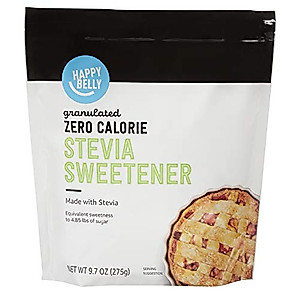 Amazon Brand - Happy Belly Granulated Zero Calorie Stevia Sweetener Packet, 9.7 ounce (Pack of 1)