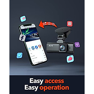 REDTIGER Dash Cam Front Rear, 4K/2.5K Full HD Dash Camera for Cars, Free 32GB SD Card, Built-in Wi-Fi GPS, 3.18” IPS Screen, Night Vision, 170°Wide Angle, WDR, 24H Parking Mode