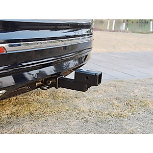 TOPTOW 64121 2-inch Receiver Trailer Hitch Extension Riser with 2-inch Rise/Drop, 2-inch Solid Shank, 10000lbs Capacity, Anti-Rattle Bolt