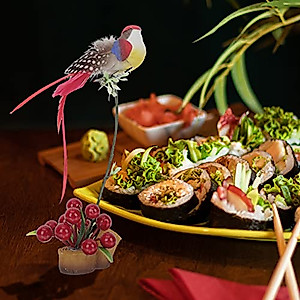 LIFKOME Sashimi Platter Flowers Decoration Artificial Flower Table Centerpiece Mini Resin Flowers Crafts Sushi Berries Flower Plate Ornament for Sashimi Dish Home Centerpiece Decorations