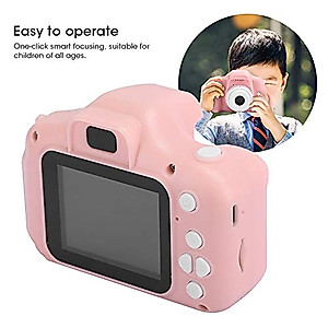 Zunate Cartoon Children’s Smart Camera, Children’s Mini Photography Camera, Digital Video, Easy to Operate and Easy to Carry, as Preferred Gift for Kids(Pink)