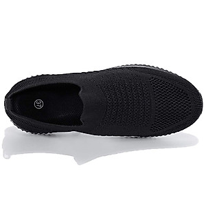 Akk Ladies Sports Shoes Walking Shoes for Women Casual Lace Up Breathable Tennis Running Sneakers Black Size 8