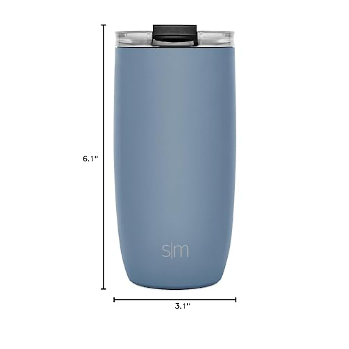 Simple Modern Travel Coffee Mug Tumbler with Flip Lid | Reusable Insulated Stainless Steel Cold Brew Iced Coffee Cup Thermos | Gifts for Women Men Him Her | Voyager Collection | 16oz | Blue Dune