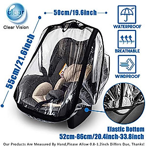 Car Seat Rain Cover,Food Grade EVA,Universal Car Seat Rain,Waterproof, Windproof Protection,Protect from Dust Snow,Rain Cover Features Quick-Access Zipper Door and Side Ventilation