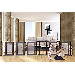 Dreambaby Brooklyn Converta 3 in 1 Play-Pen 6 Panel Gate - Versatile Baby Playpen & Toddler Play Yard, Foldable & Baby Fence Play Area, Ideal Baby Gate Playpen for Babies and Toddler - Black