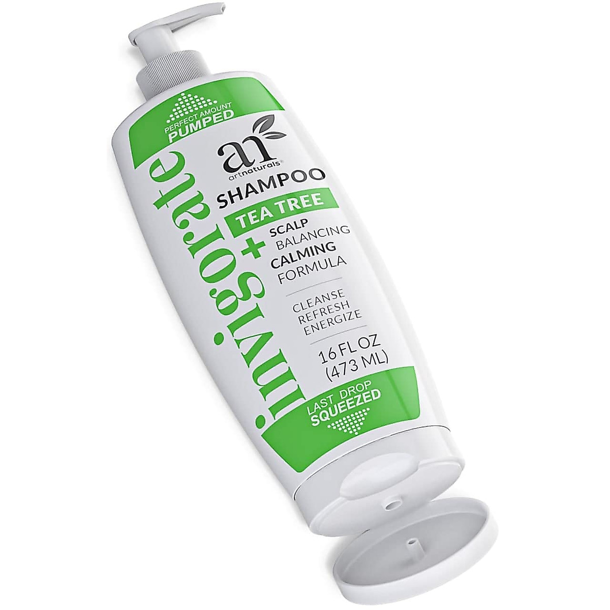 Artnaturals Tea Tree Shampoo - Patented Dual Dispensing Bottle -16 Fl Oz / 473ml - Get every last drop Sulfate Free – With 100% Pure Therapeutic Tea Tree Essential Oil for Itchy Scalp