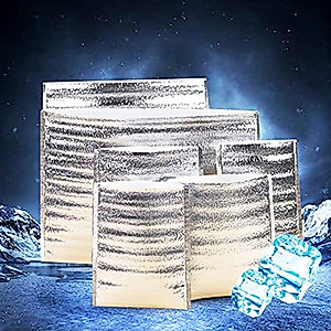 prettDliJUN 20Pcs Thermal Keep Cold/Hot Lunch Bag Food Pouch, Aluminum Foil Insulation Disposable Food Delivery Container