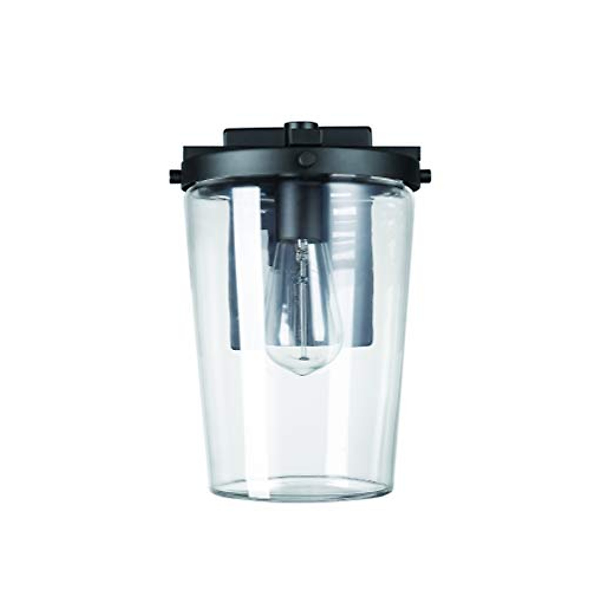 Globe Electric 44632 1-Light Outdoor Wall Sconce, Dark Bronze, Clear Glass Shade