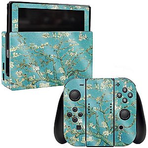 MightySkins Glossy Glitter Skin for Nintendo Switch - Almond Blossom | Protective, Durable High-Gloss Glitter Finish | Easy to Apply, Remove, and Change Styles | Made in The USA