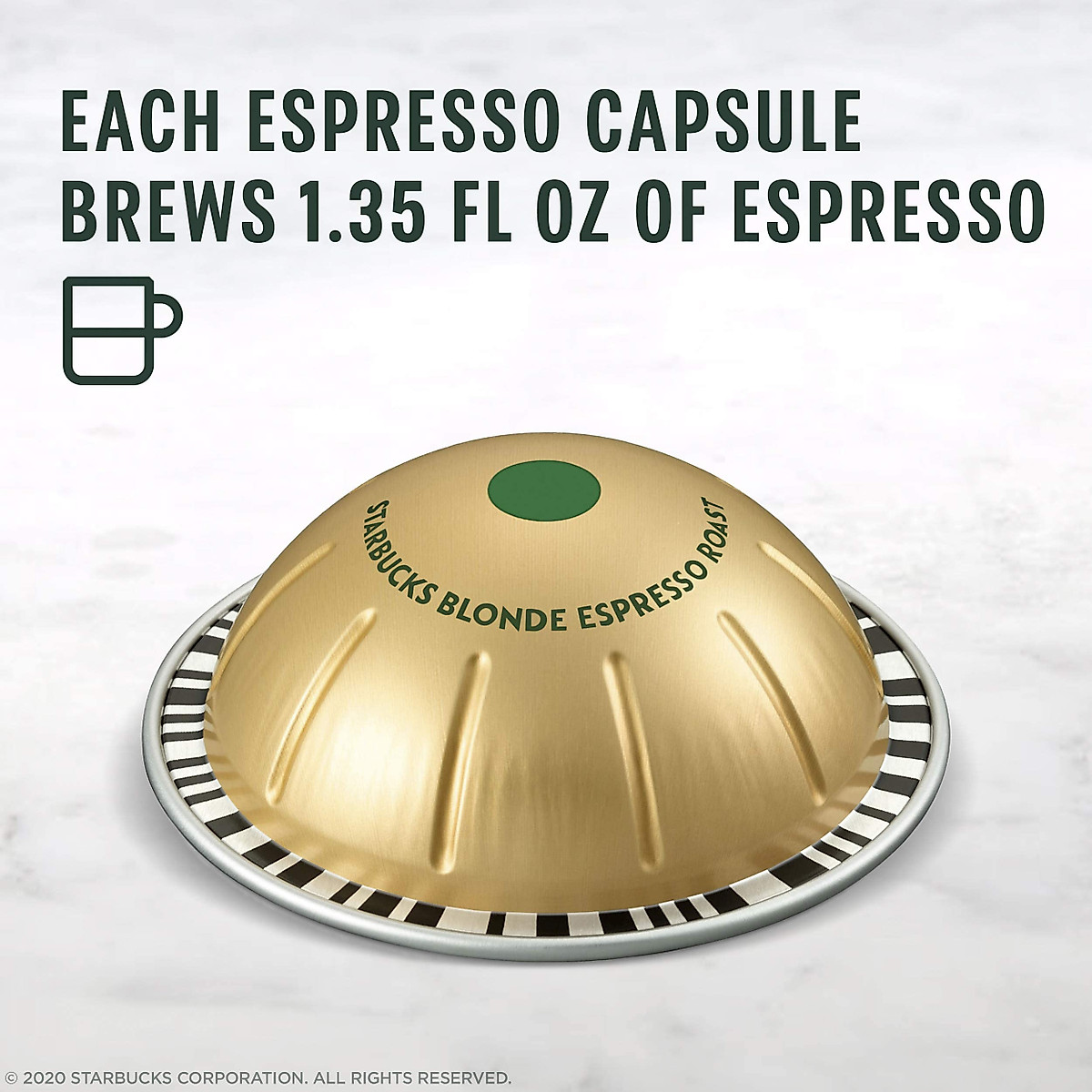 Starbucks by Nespresso Blonde Roast Espresso (50-count single serve capsules, compatible with Nespresso Vertuo Line System)