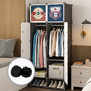 Bonsicoky 16 Pcs Black Plastic Connector, Wire Grid Cube Connector for Modular Closet Storage Organizer and DIY Wire Cube Storage Unit