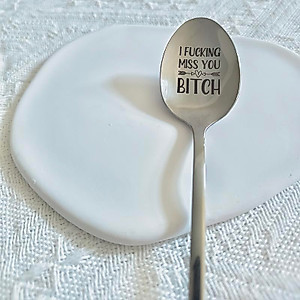 BFF Bestie Spoon Gifts for Women Girls I Fucking Miss You Bitch Spoons Gifts for Best Friend Long Distance Friendship Gifts for Women Friends Moving Going Away Gift for Girlfriend