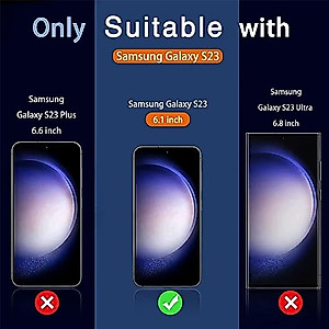 Milomdoi [3+3 Pack] for Samsung Galaxy S23 Privacy Screen Protector Tempered Glass Accessories 3 Pack Privacy Screen Samsung Galaxy S23 5G 3 Pack camera Lens Protector Case fingerprint Suitable