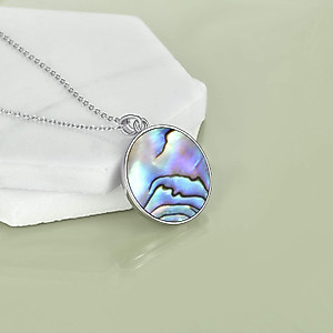 ONEFINITY Sterling Silver Tree of Life Owl Necklace Abalone Shell Pendant Necklace for Women Jewelry Mother's Day Jewelry Gifts for Mom