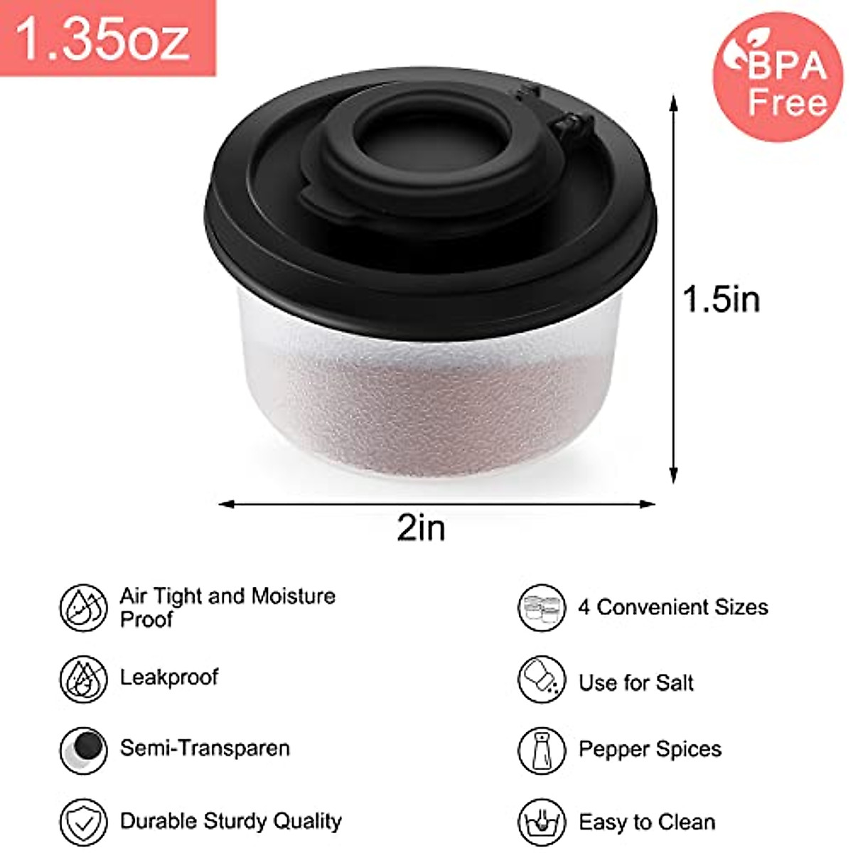 4 Pcs Salt and Pepper Shakers Set Mini Plastic Pepper Shaker with Lid Damp Proof Popcorn Containers Clear Spice Jars Salt Shaker for Travel Camping Picnic Lunch Dining Kitchen (Colorful, Small)