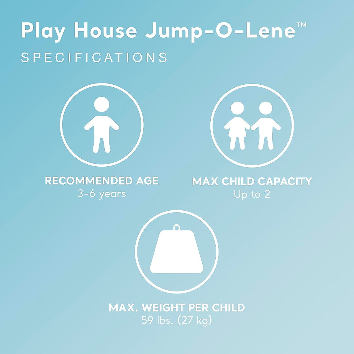 Intex Inflatable Jump-O-Lene Indoor or Outdoor Playhouse Trampoline Bounce Castle House with Crawl-Thru Door and Net for Kids Ages 3-6