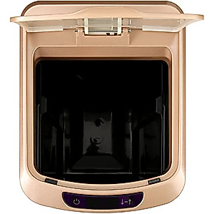 Hanover Home Hands-Free Metal Trash Can with Fingerprint-Resistant Finish, Soft-Close Motion Sensor Lid, and Removable Bin for Bathroom and Bedroom - 3.2 Gallons (12 Liters) in Rose Gold
