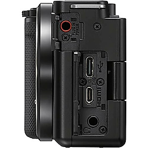 Sony ZV-E10 Mirrorless Camera with 16-50mm Lens (Black) (ILCZV-E10L/B) + Sigma 24-70mm f/2.8 Lens (578965) + 64GB Card + Filter Kit + External Charger + NPF-W50 Battery + Card Reader + More (Renewed)