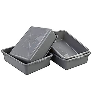 Innouse 22 L Commercial Tote Box, Food Serving Bus Tub, 4 Pack, Grey