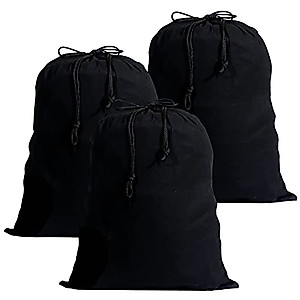 DIOMMELL 10 Pack Large Closet Drawstring Dust Covers Cloth Storage Organizer Pouch String Bag for Clothes Clothing Handbags Purses Bedroom, Black