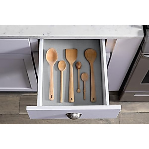 EasyLiner Select Grip Shelf Liner for Drawers & Cabinets - Easy to Install & Cut to Fit - Non Slip Non Adhesive Grip Shelf Liner for Kitchen, Bathroom, Pantry - 12 in. x 10 ft. - 6 Rolls - Gray