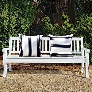 HOMFREEST Outdoor Pillow Cover 20×20 Inch Set of 2 Waterprooof Black and Beige Striped Square Throw Pillowcases Outside Bench Decorations for Patio Furniture Porch Sofa Car