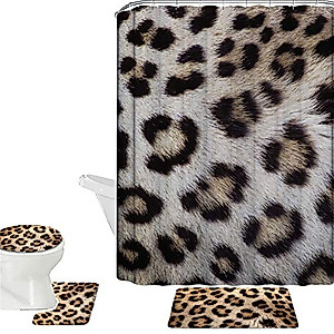 HUGS IDEA Blue Butterfly 16 Piece Bathroom Mat Set Shower Curtain Sets Non Slip Soft Bath Mat + Contour Mat + Toilet Cover + Shower Curtain + 12 Hooks