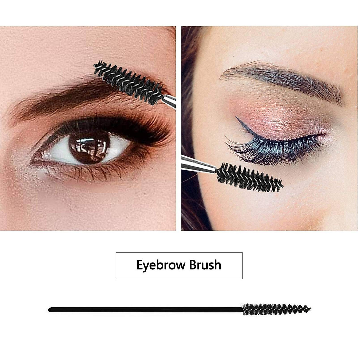 Eyebrow Scissors and Three Eyebrow Brushs, beard and nose trimming scissors eyelash with curved craft stainless steel scissors