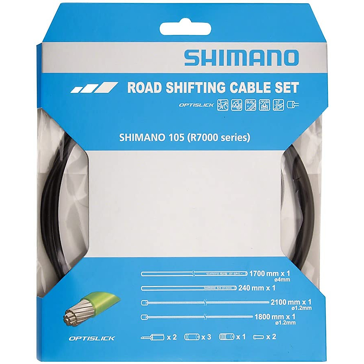 SHIMANO Optislick Shift Cable Set for R7000 (OT-Rs900 is Included) Black - Y8ZG98090
