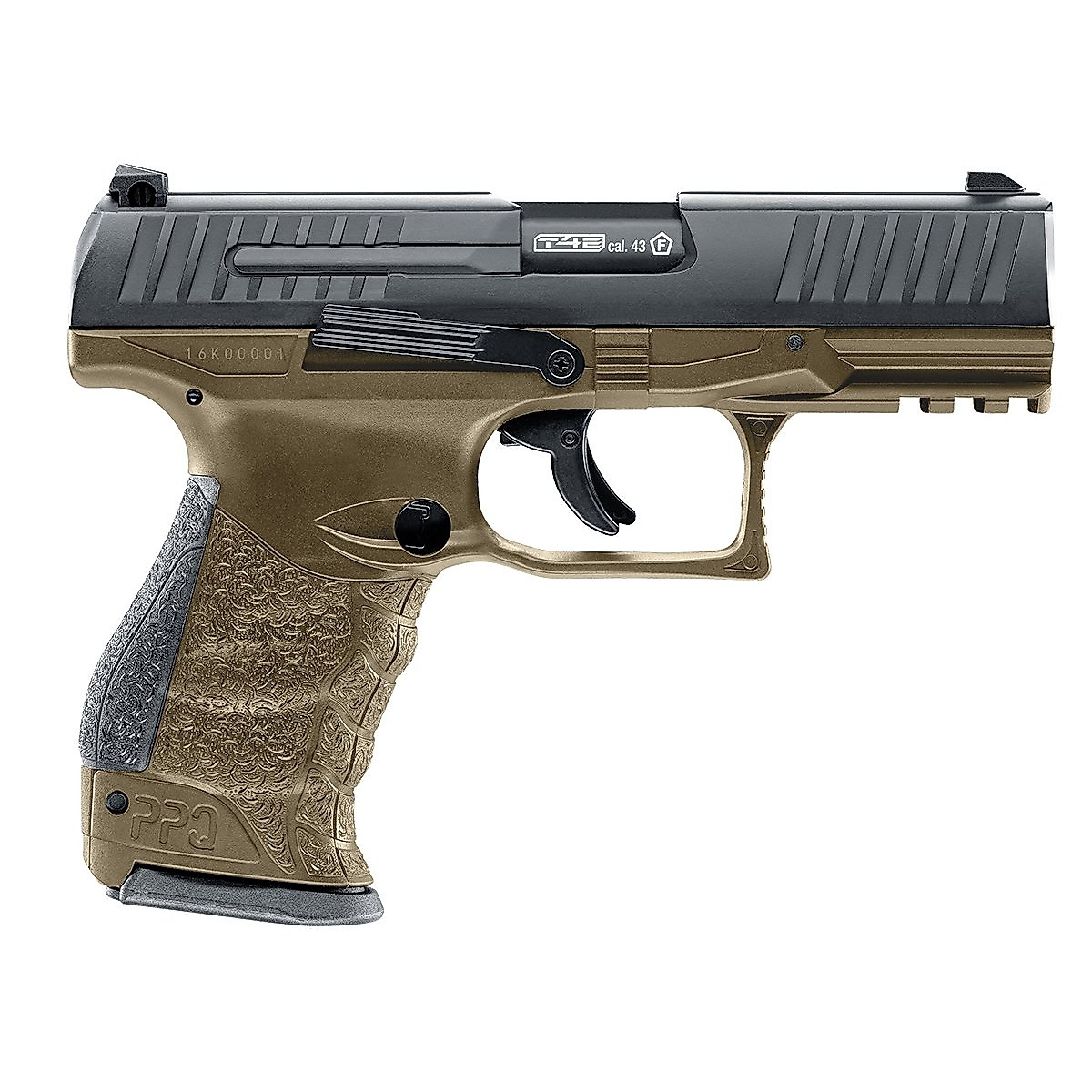 Umarex T4E Walther PPQ .43 Caliber Training Pistol Paintball Gun Marker, Flat Dark Earth