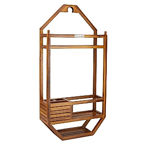 Teakcraft The Teak Shower Caddy Striped Modern Contemporary