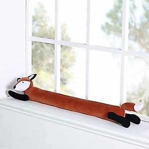 Decorative 36 Inch Door/Window Draft Guard - Energy Saving, Beautiful Decor, Available in Many Different Animal Styles, Great Gift (Roger The Fox)